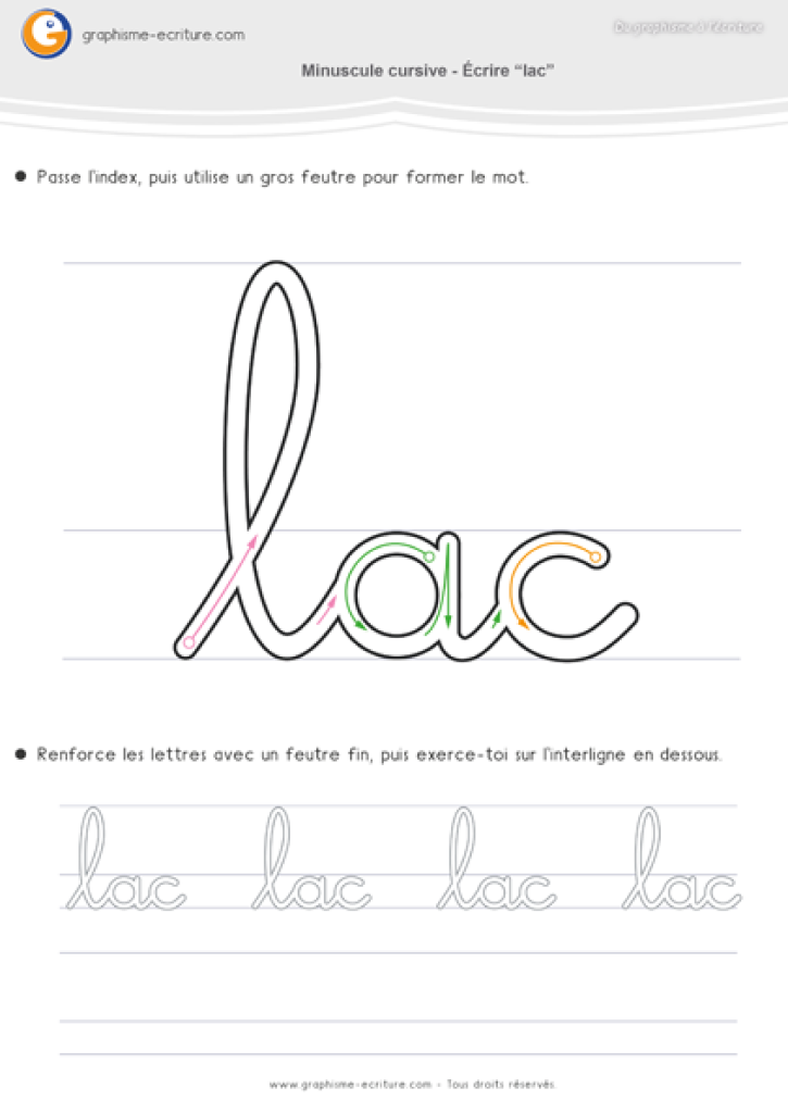 25 Pages pour apprendre l’écriture cursive en MS – iProf Éducation ...