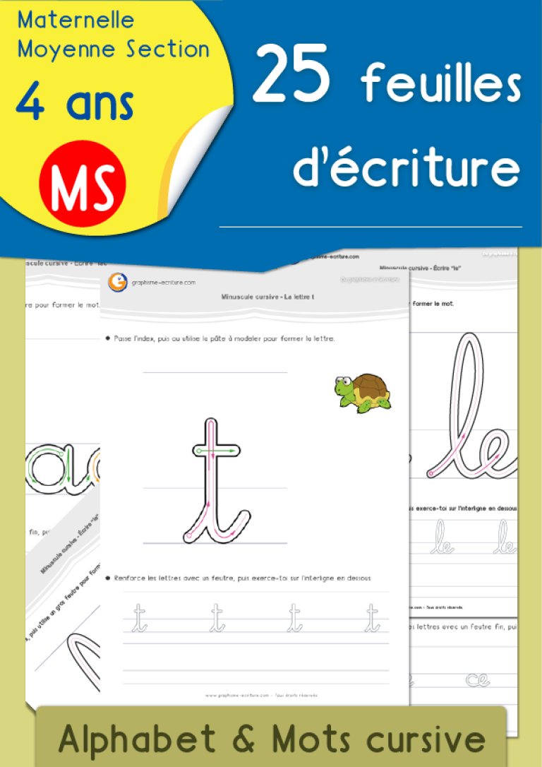 25 Pages pour apprendre l’écriture cursive en MS – iProf Éducation ...