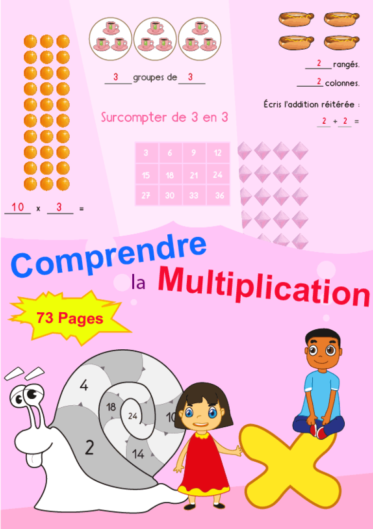 Exercices sur le sens et la base de la multiplication CP CE1 CE2 ...
