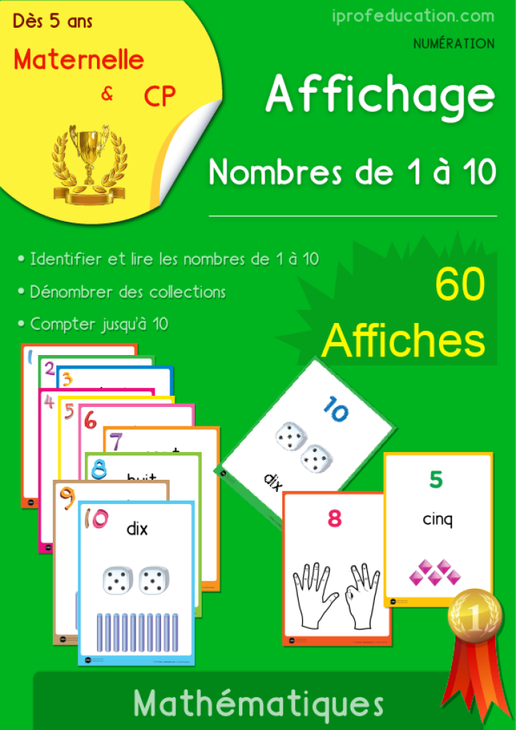 Affichage des nombres 1 à 10 Maternelle CP – 6 packs en 1 – iProf ...