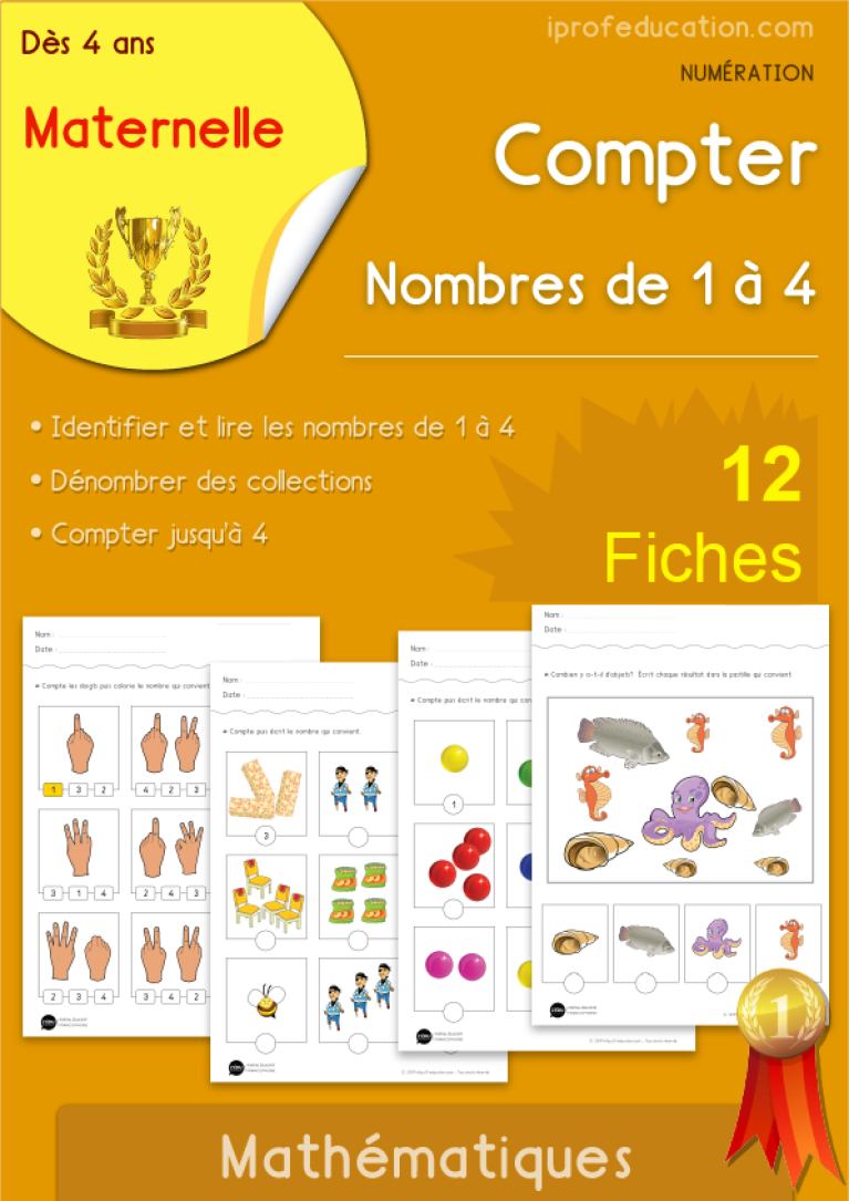 Apprendre à compter – Les nombres de 1 à 4 – iProf Éducation Ressources ...