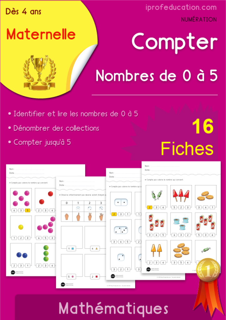 Apprendre à compter de 0 à 5 Maternelle dès 4 ans – iProf Éducation ...