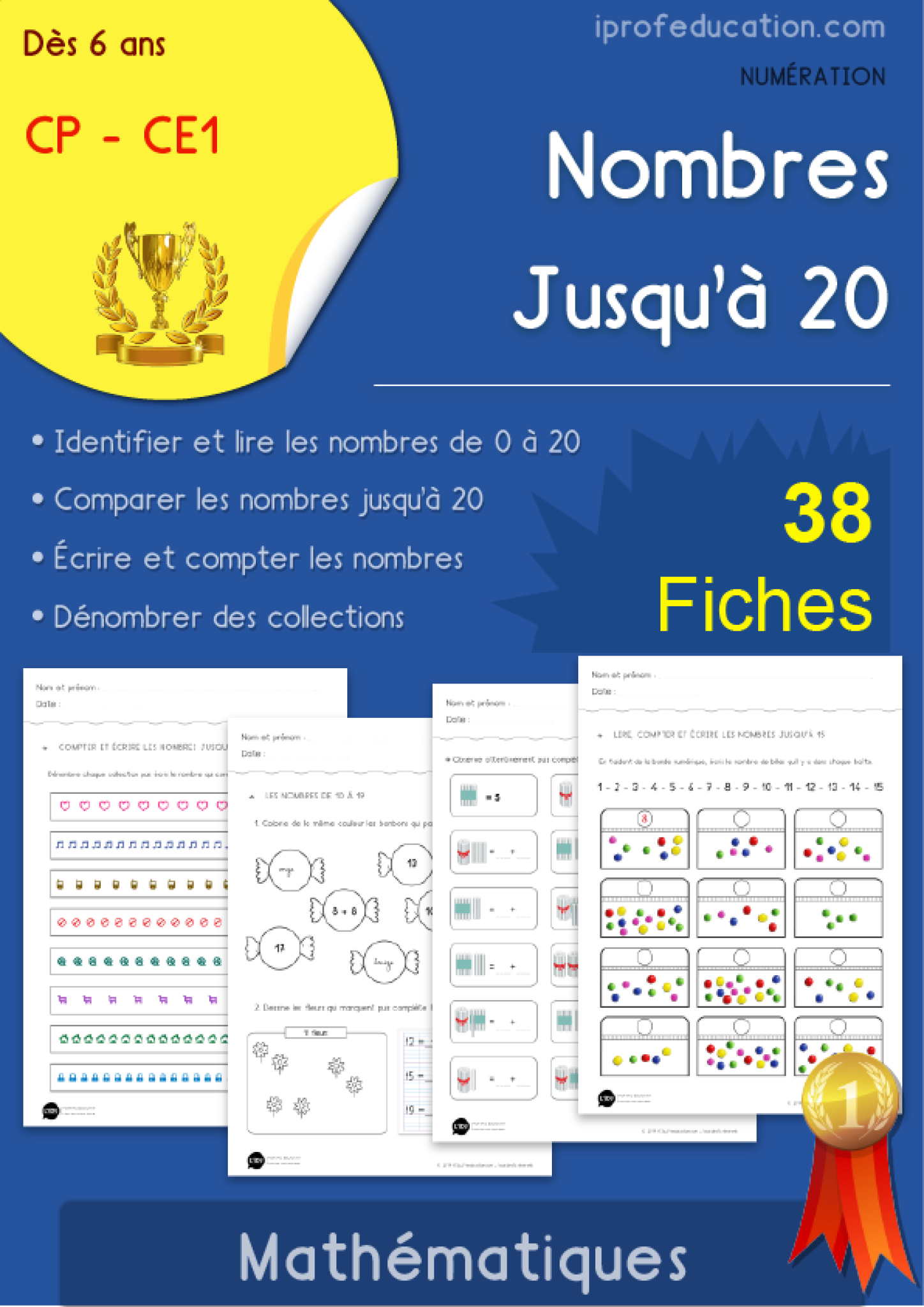 Apprendre les nombres de 0 à 20 – Apprendre à compter de 0 à 20 CP CE1 ...