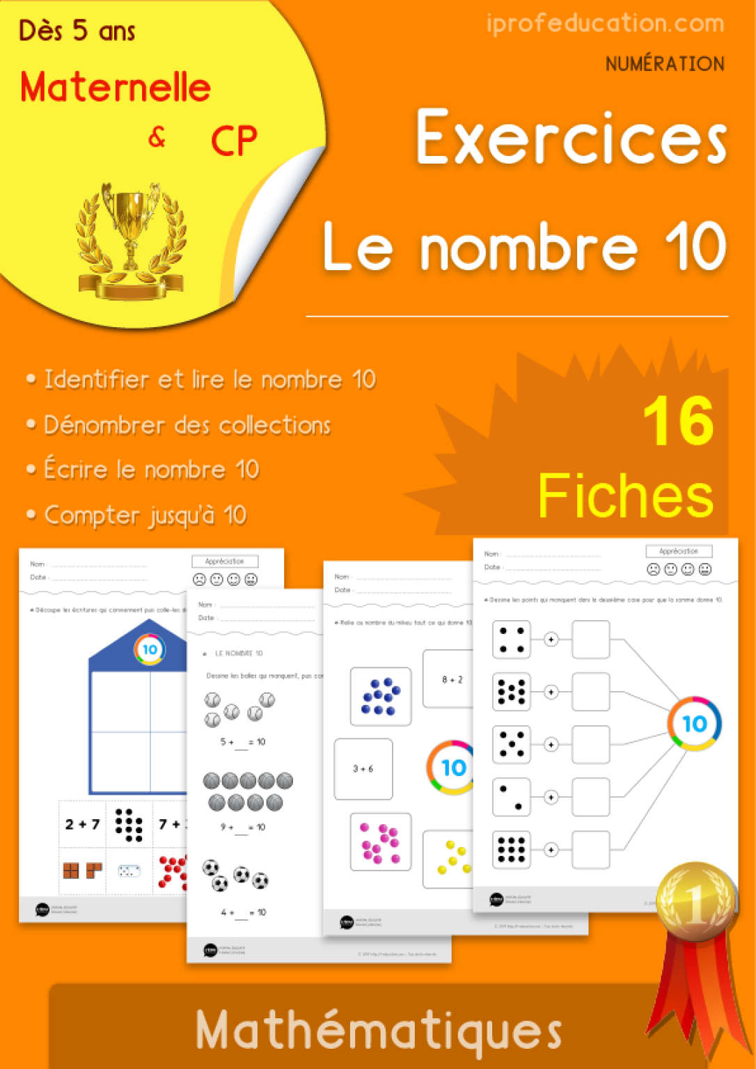 Exercices de numération sur le nombre 10 Maternelle GS CP – iProf ...