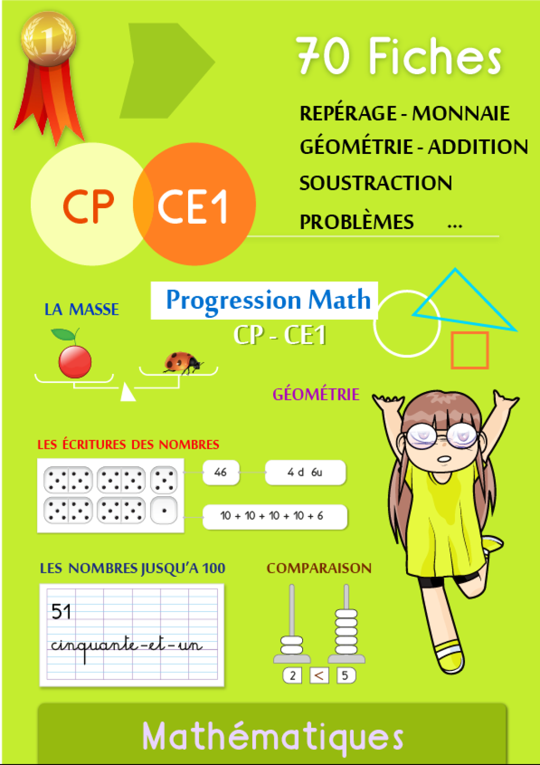 Exercices de Math CP CE1 | PDF Fiches de Mathématiques CP CE1 – iProf ...