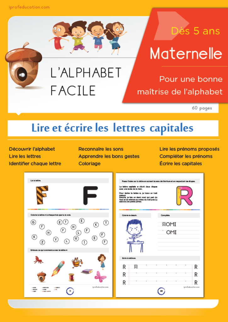Lire l’alphabet et écrire les lettres capitales en Maternelle – iProf ...