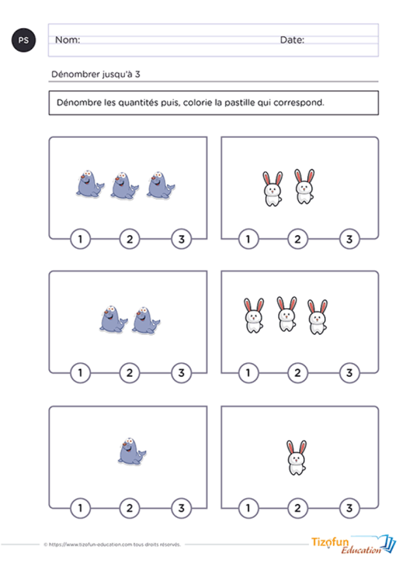 Dénombrer des petites quantités en Maternelle PS – iProf Éducation ...
