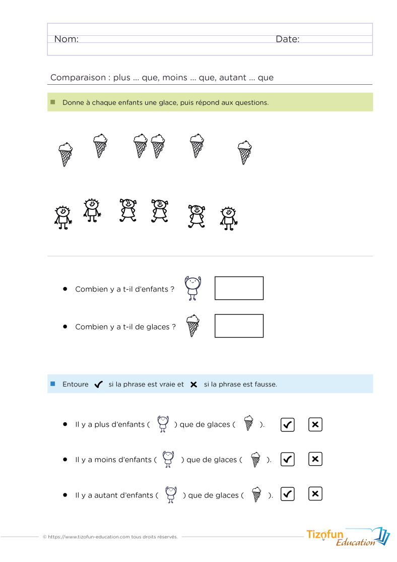 Je Sais Comparer avec les mots : plus que, moins que et autant – iProf ...