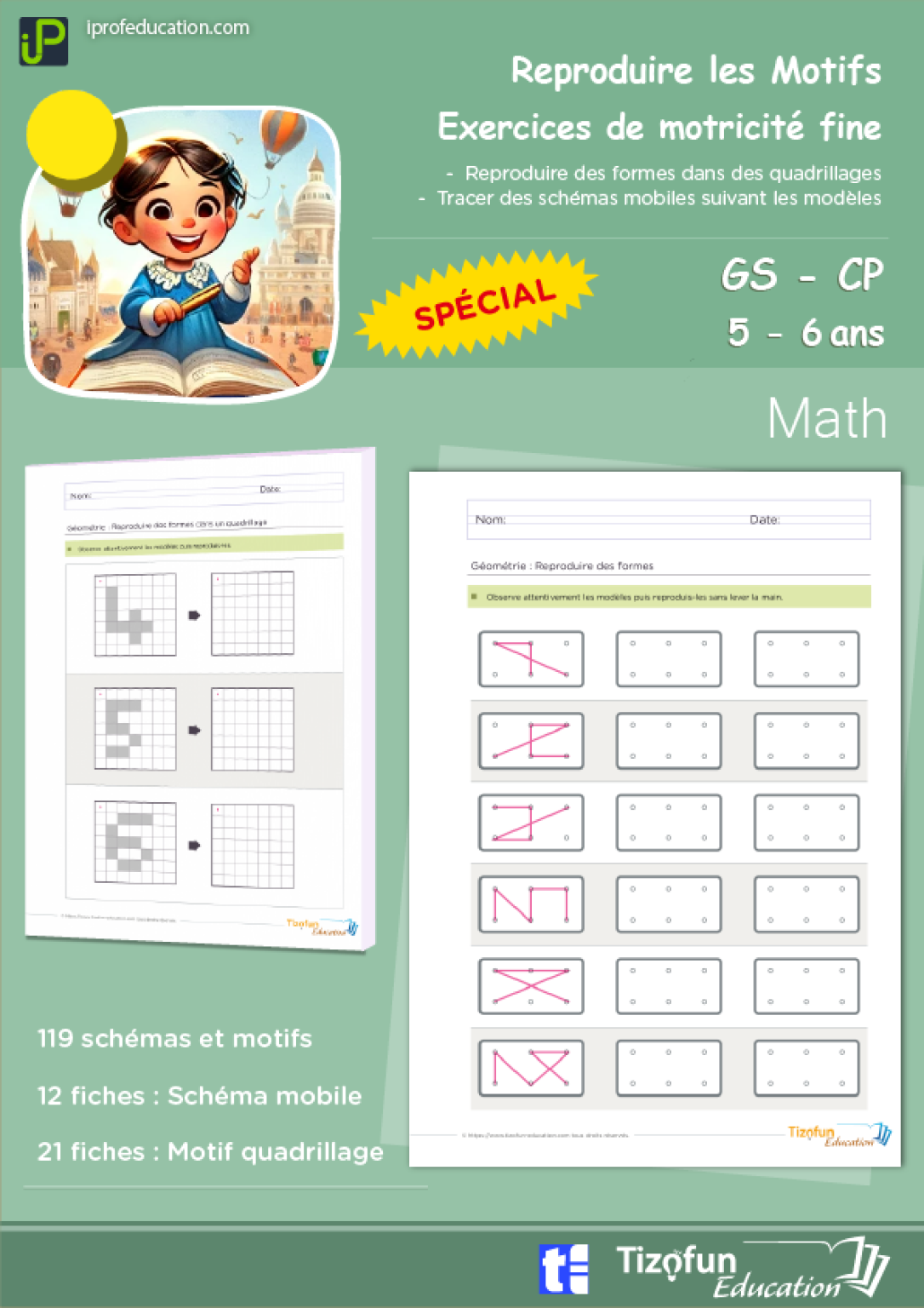 Reproduire les motifs : exercices de motricité fine GS CP – iProf ...