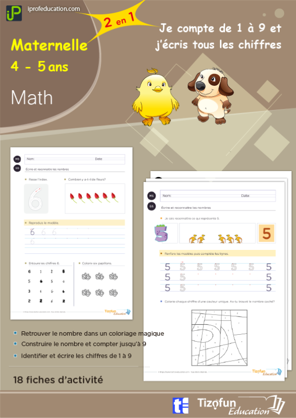 Apprendre les Nombres en Maternelle MS GS : Je Sais Ecrire les Chiffres ...